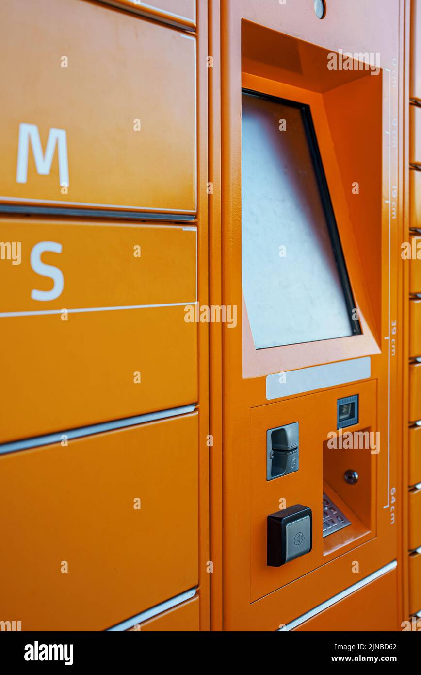 Postal terminal for automatic delivery of parcels Stock Photo - Alamy