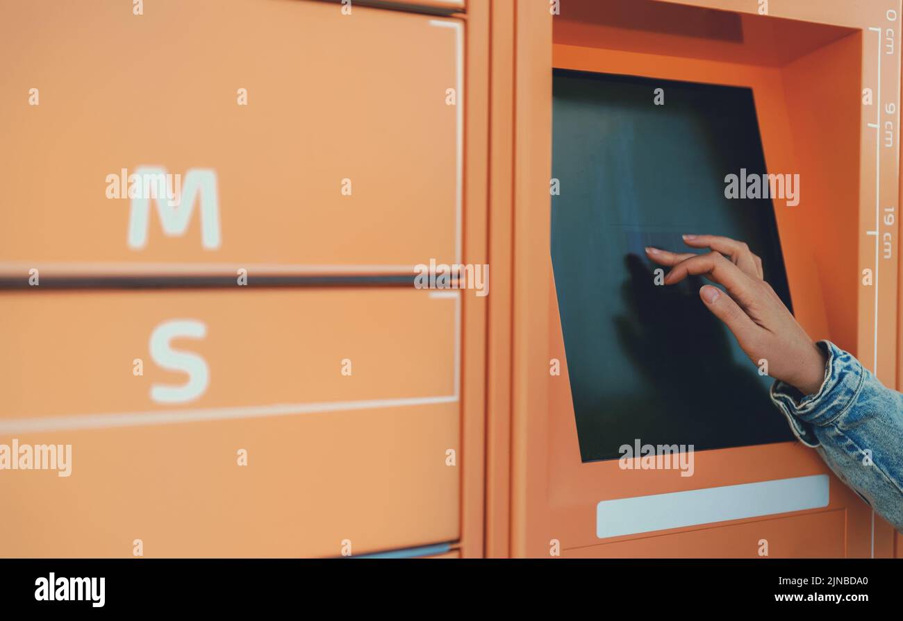 Postal terminal for automatic delivery of parcels Stock Photo - Alamy