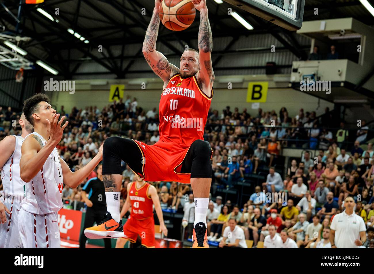 Germany's Daniel Theis (10) pictured in action during a friendly ...