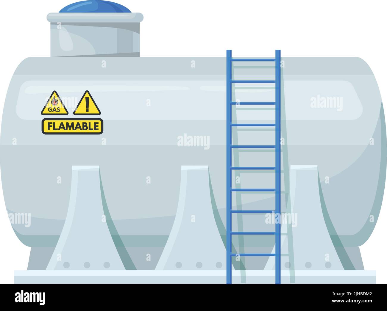 Gas container. Flammable dangerous metal tank icon isolated on white ...