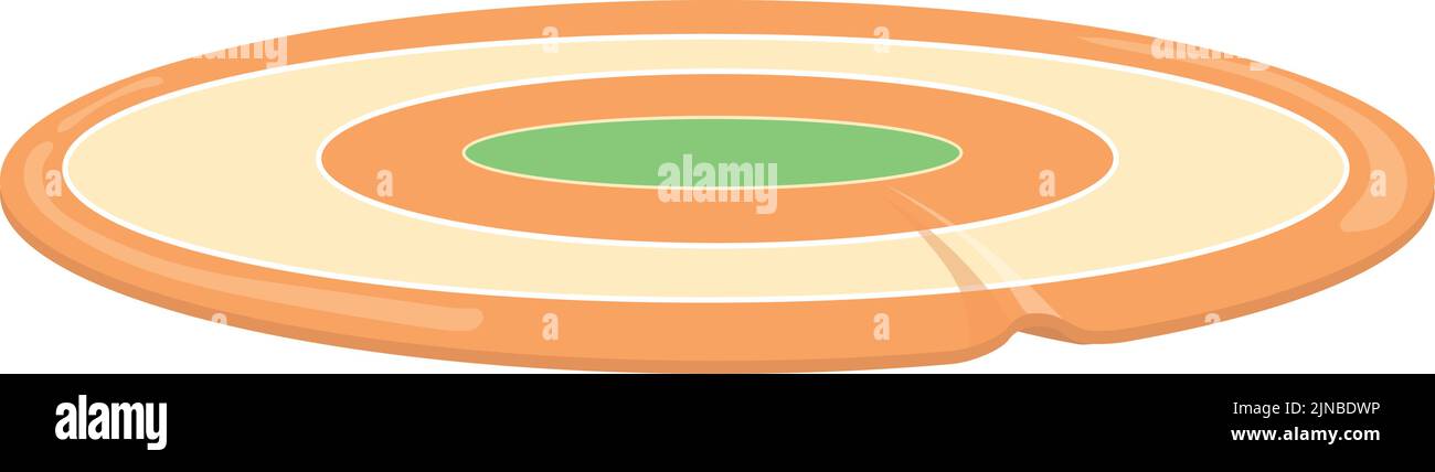 Round bath rug. Cartoon mat icon. Weaving carpet isolated on white ...