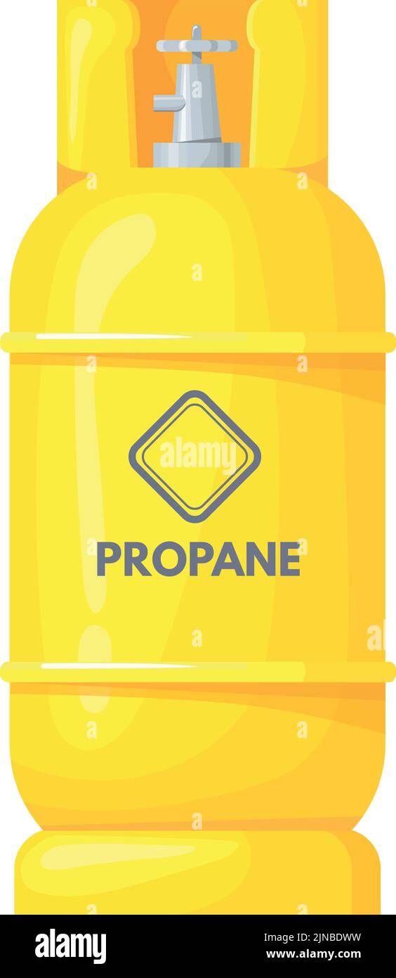 Propane tank icon. Cartoon compressed gas storage isolated on white ...