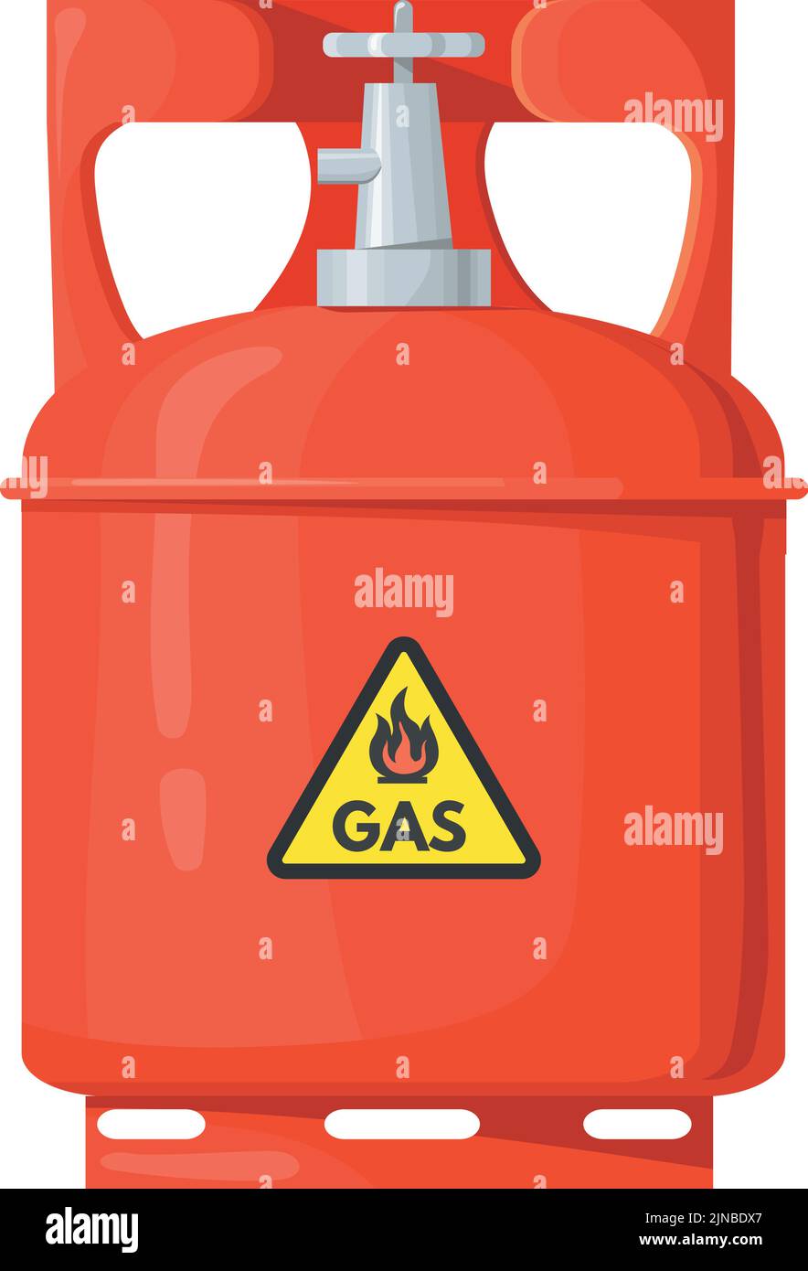 Gas container. Red flammable fuel cartoon icon isolated on white ...