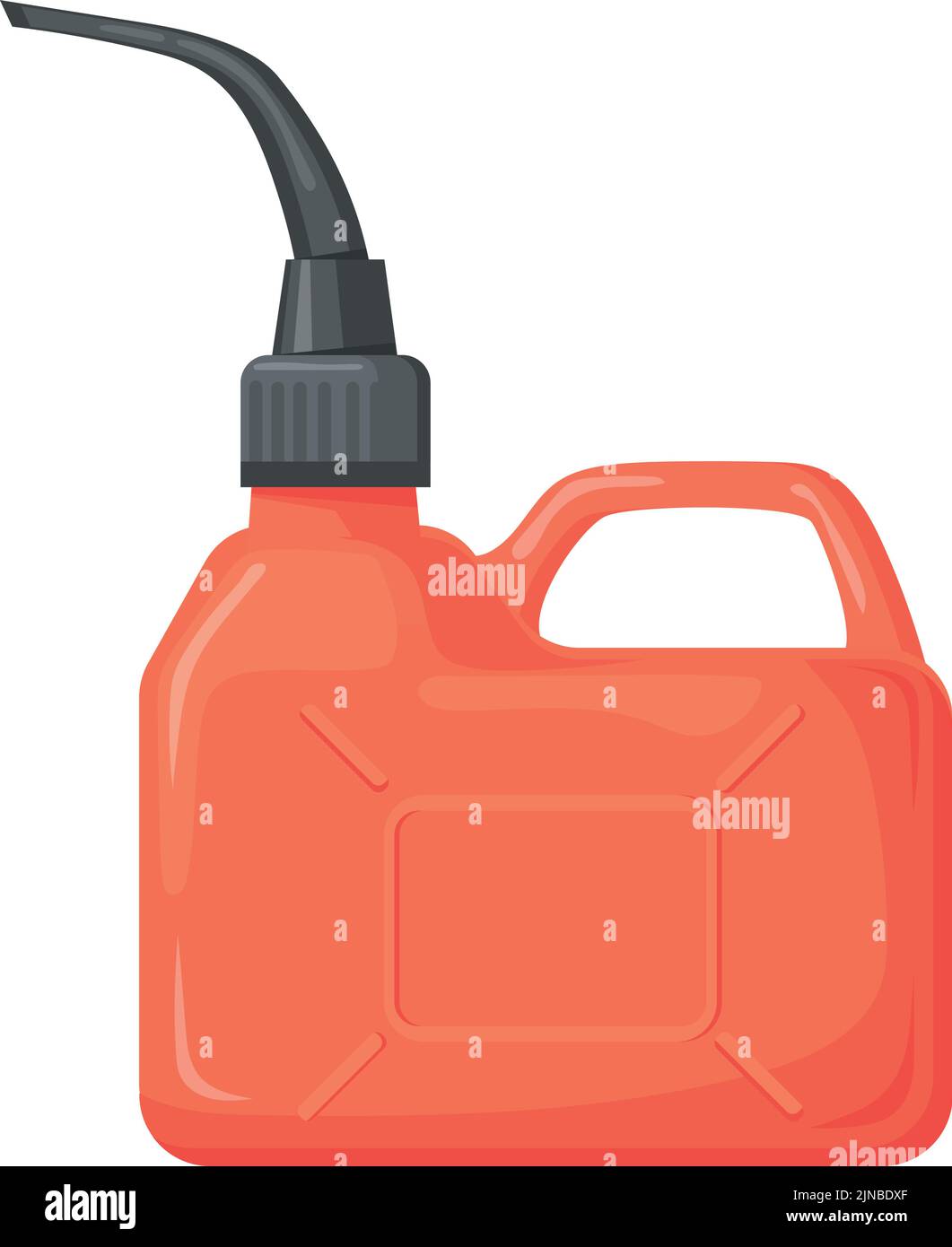 Red canister icon. Plastic fuel cartoon container isolated on white ...
