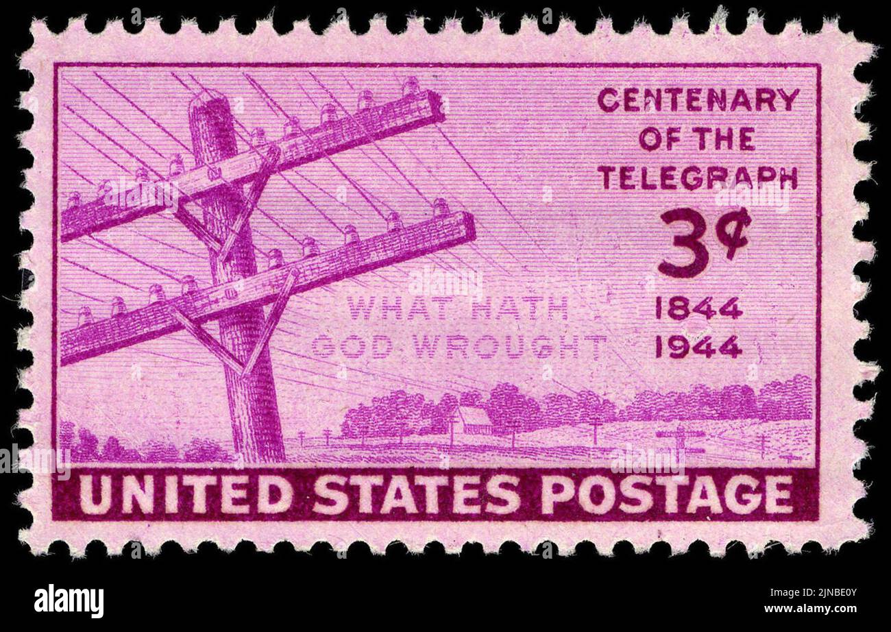 Telegraph 3c 1944 issue U.S. stamp Stock Photo - Alamy