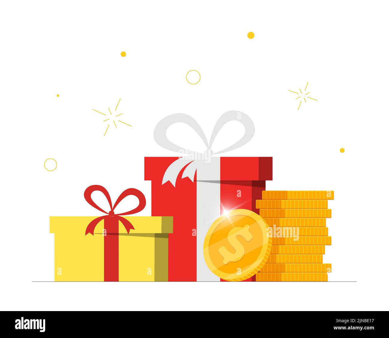 Donation gift box with gold coins. Donate and charity concept. Giving ...