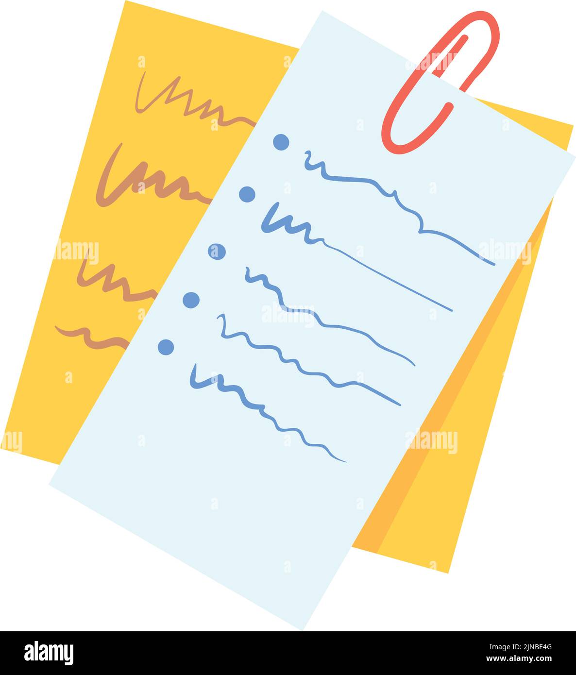 Cartoon sticky note with handwritting. Cute paper scrap isolated on ...