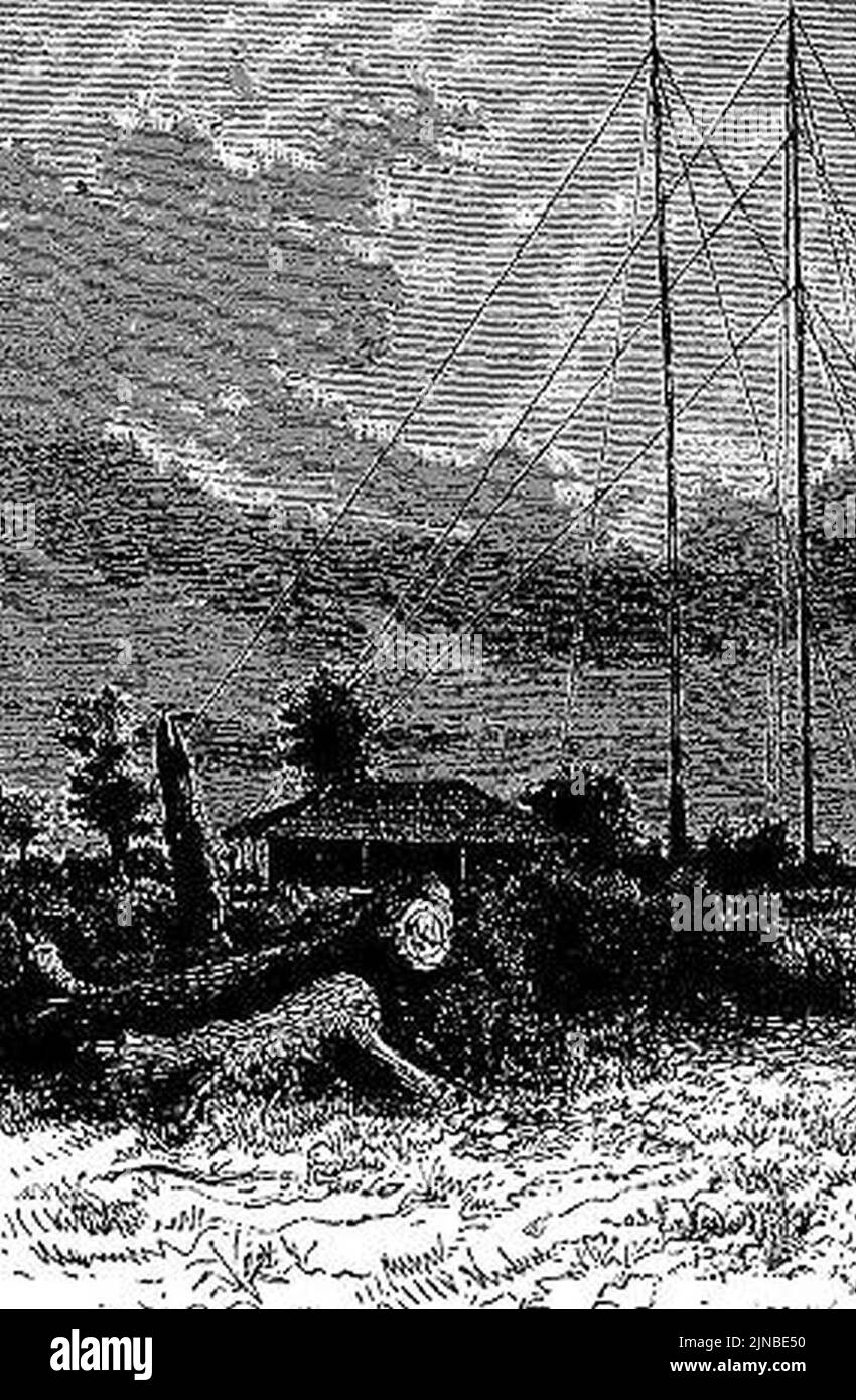 Telegraph wire in Otsartse (Roskoschny, 1884 Stock Photo - Alamy