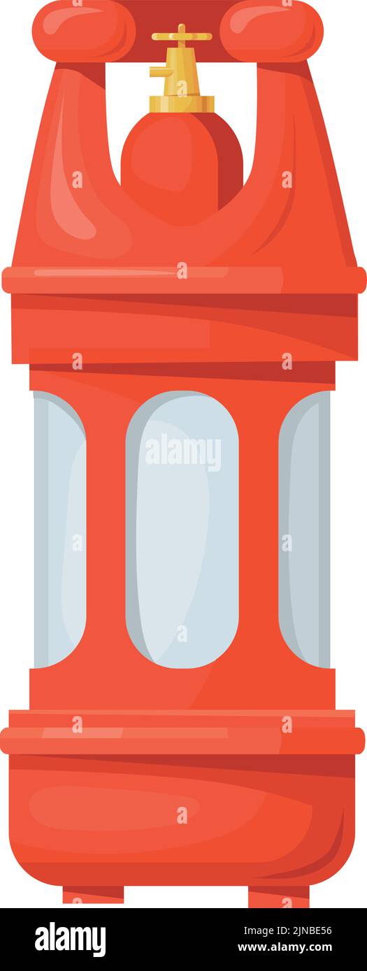 Compressed gas cylinder. Cartoon fuel tank container isolated on white ...