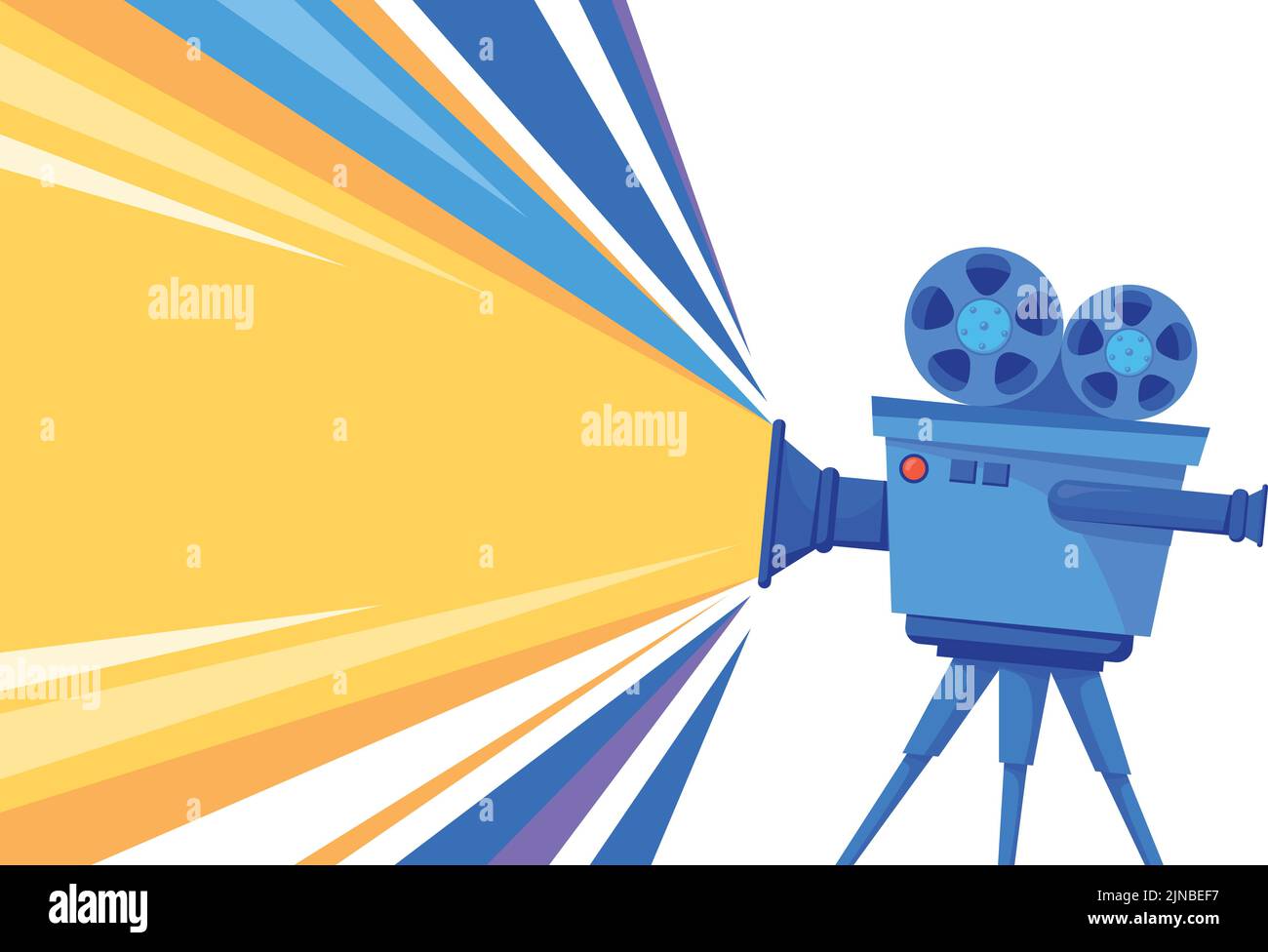 Cinema icon. Shining movie film camera light isolated on white ...