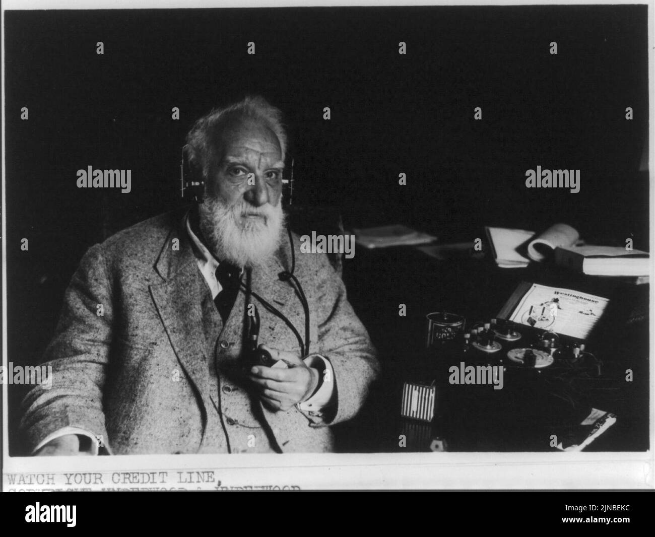Telephone a nuisance - radio a joy to Alexander Graham Bell Stock Photo ...