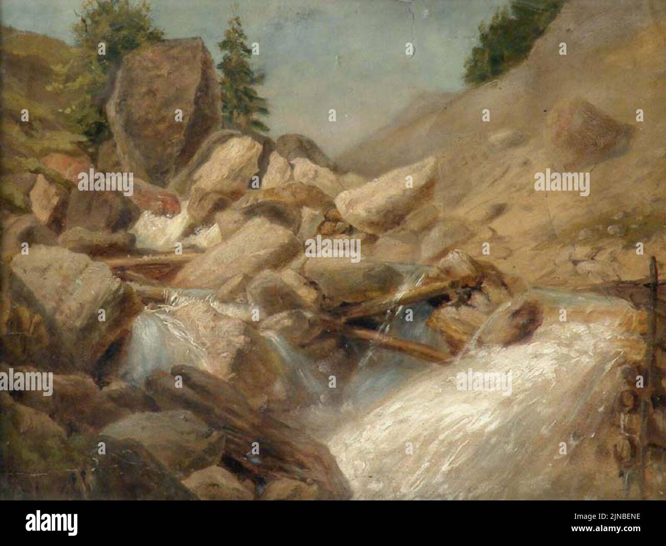 Telepy Rocky Scene with a Brook Stock Photo - Alamy