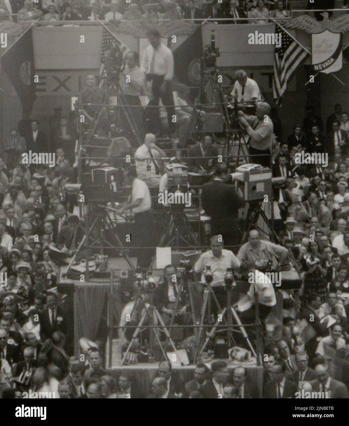 Television cameras and press photographers at 1960 DNC (01 Stock Photo ...