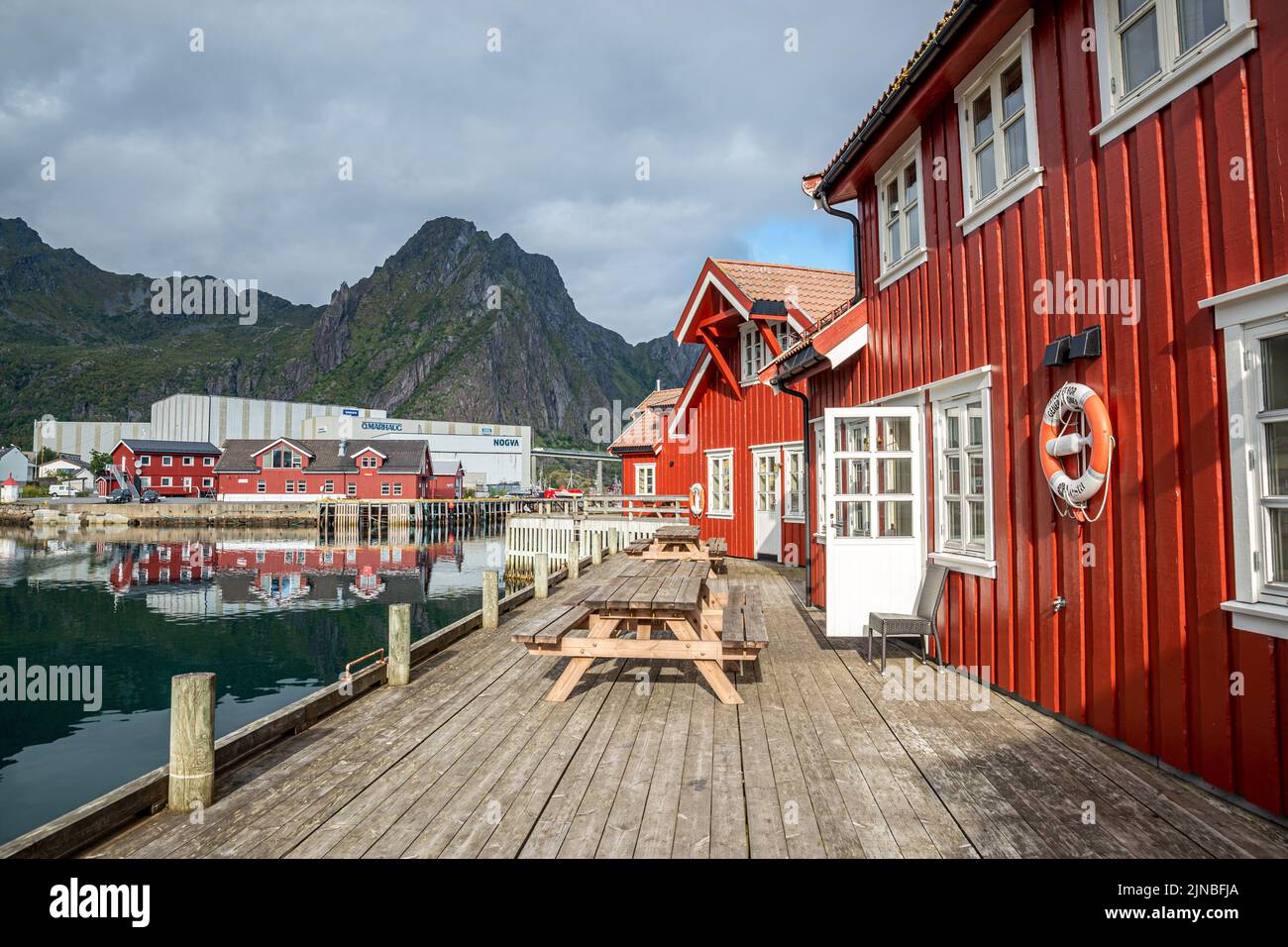 Rorbuer red huts in Hamnoy, Lofoten Islands, Norway Stock Photo - Alamy
