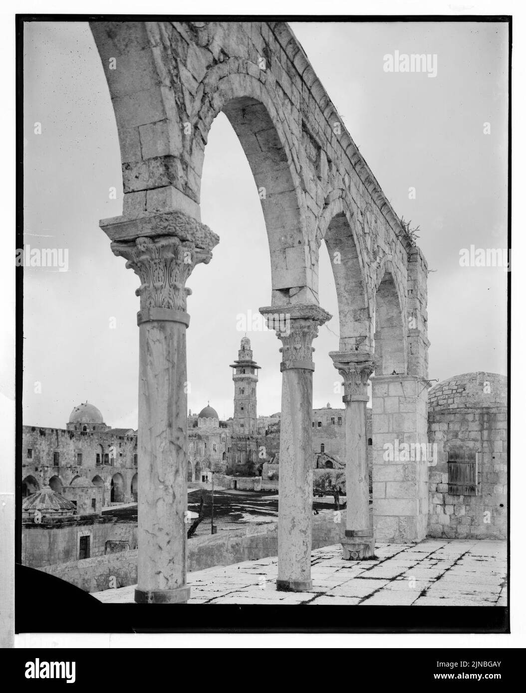 Temple area & Tower of Ant. (i.e., Antonia) thru arch Stock Photo - Alamy