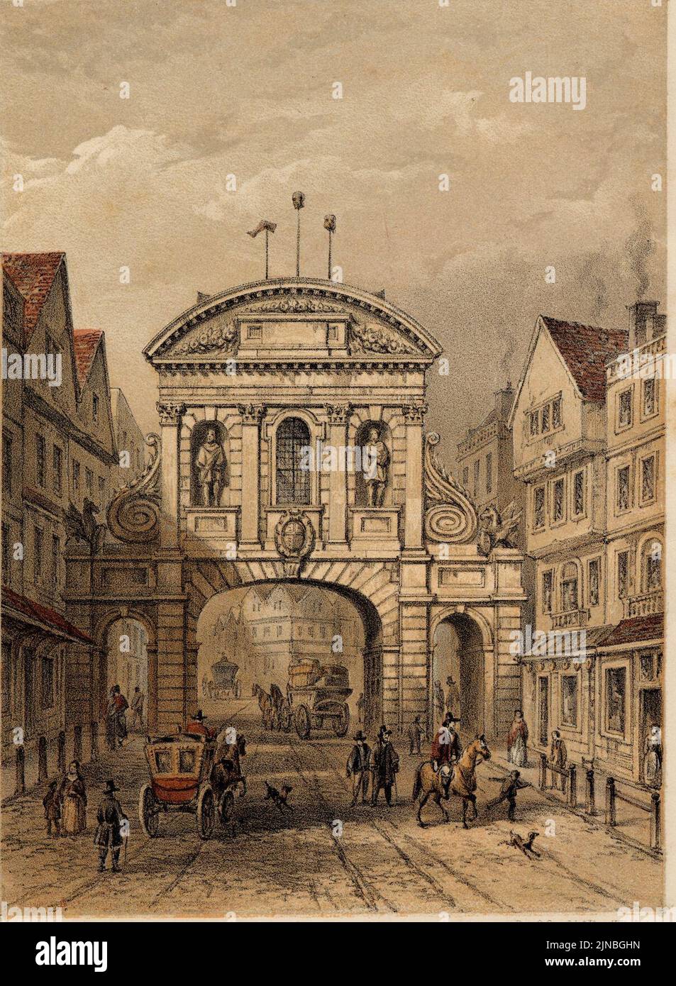 Temple Bar as it appeared at the commencement of the 18th Century Stock ...