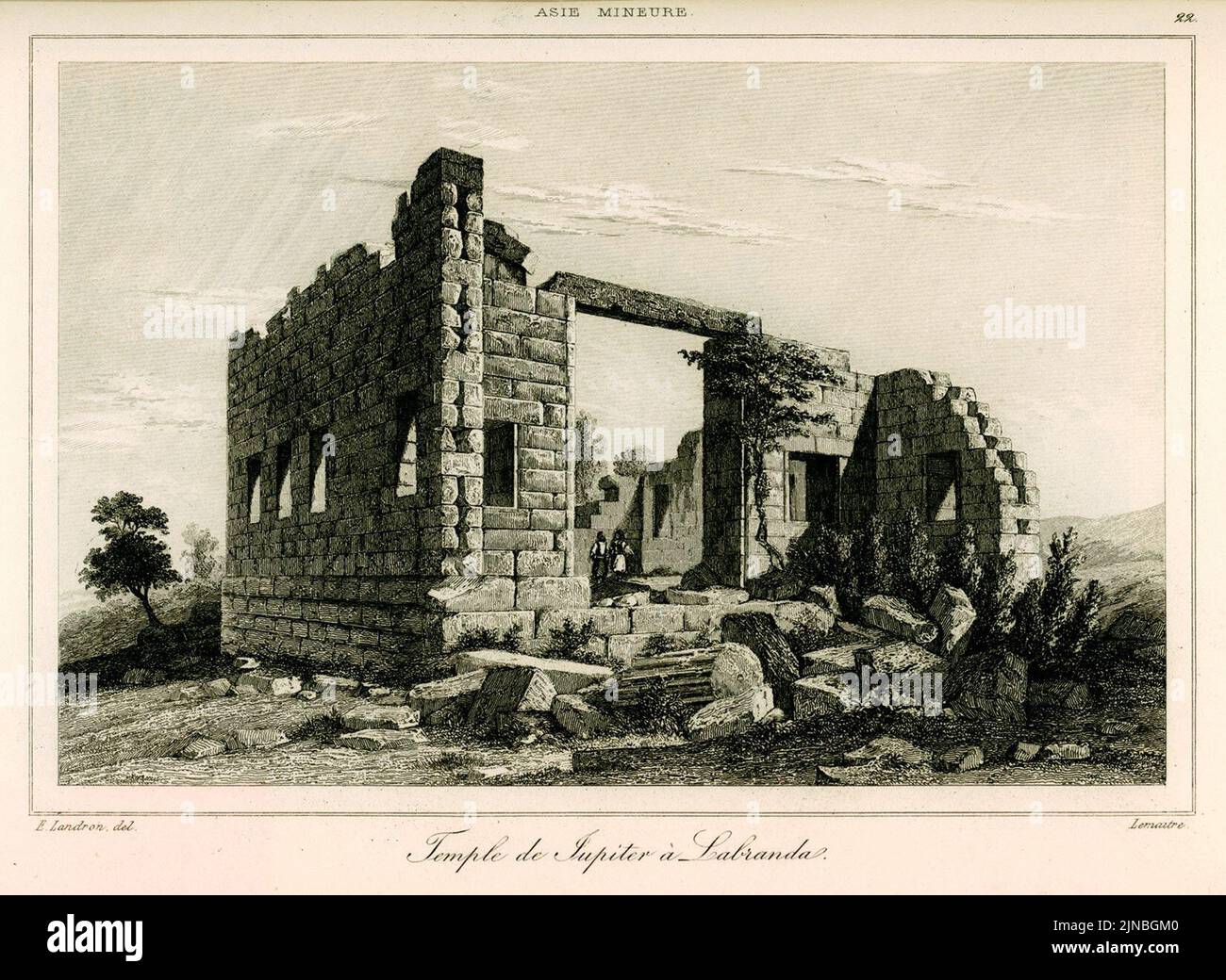 Temple de Jupiter à Labranda - Texier Charles Félix Marie - 1882 Stock ...