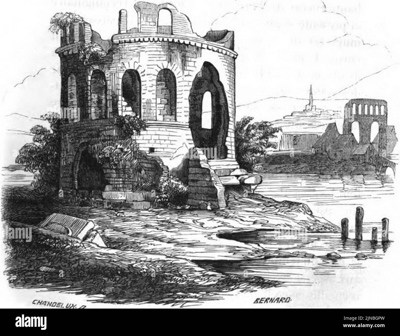 Temple de Pluton d'Autun 1846 Stock Photo - Alamy