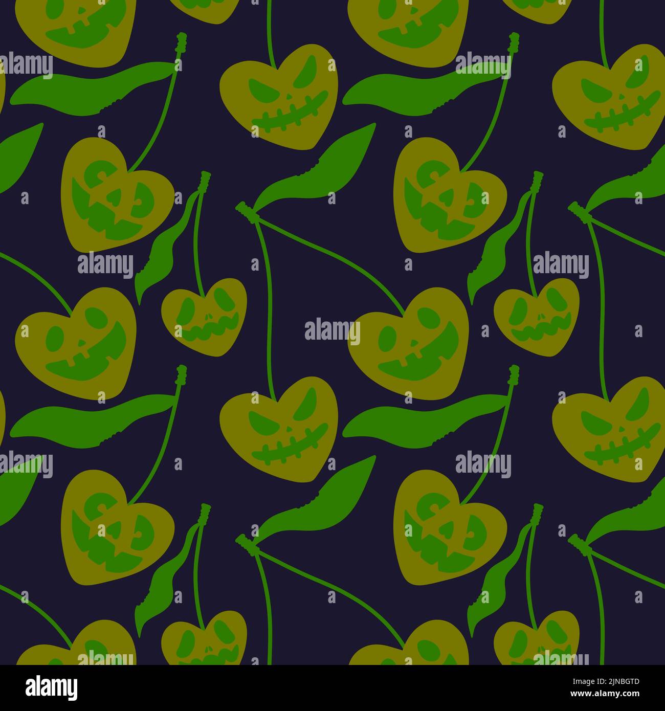 Halloween seamless evil cherry cartoon pattern for kids accessories and ...