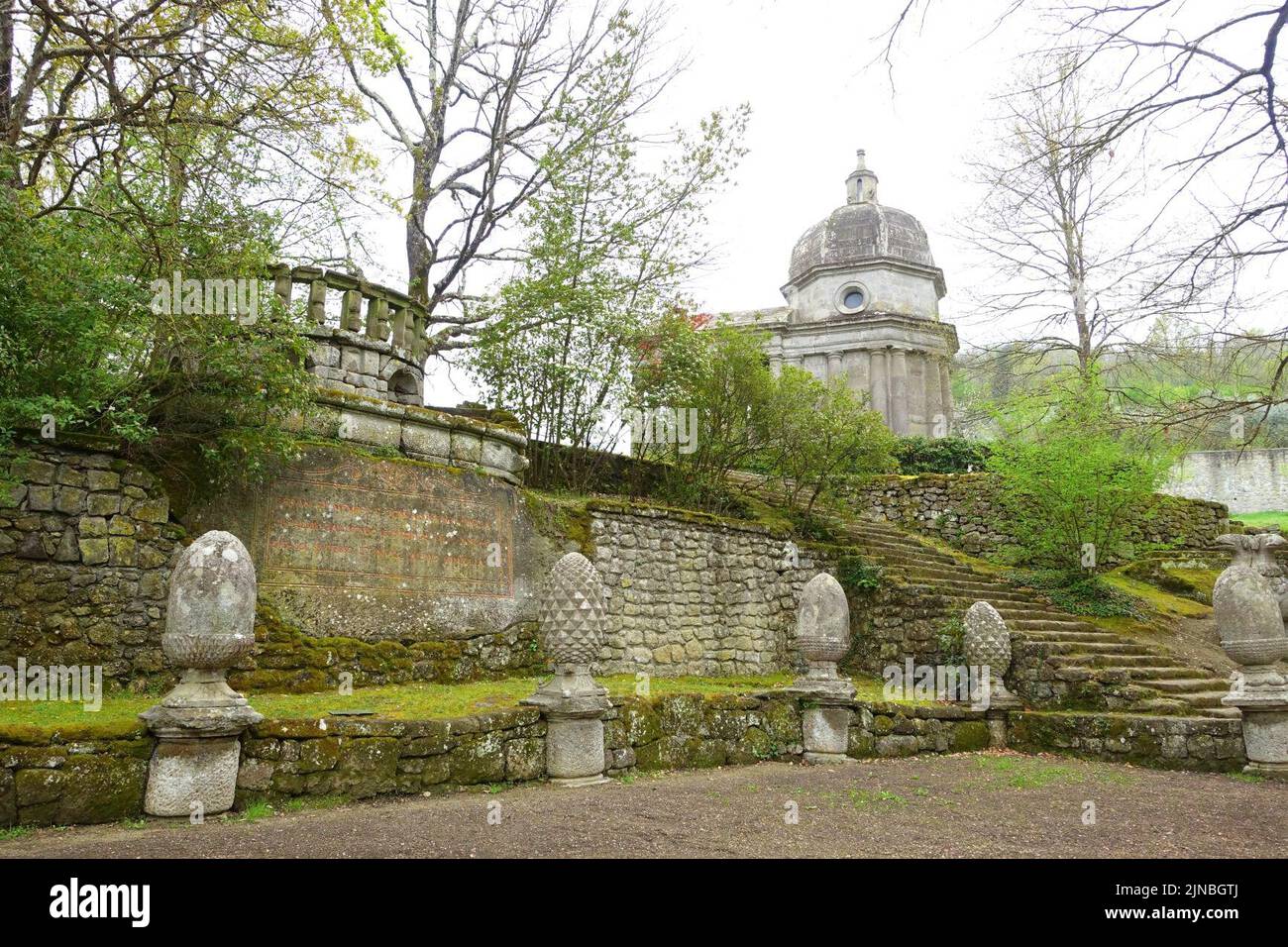 Temple from the Hippodrome garden - Parco dei Mostri - Bomarzo, Italy ...