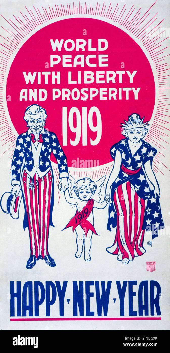 World peace with liberty and prosperity, 1919, Happy new year (1918 ...