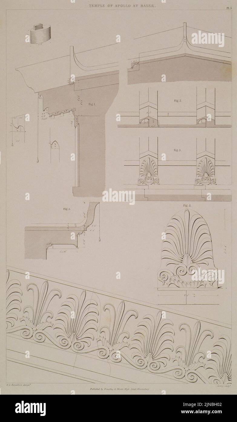 Temple of Apollo at Bassae - Entablature of the order of the peristyle ...