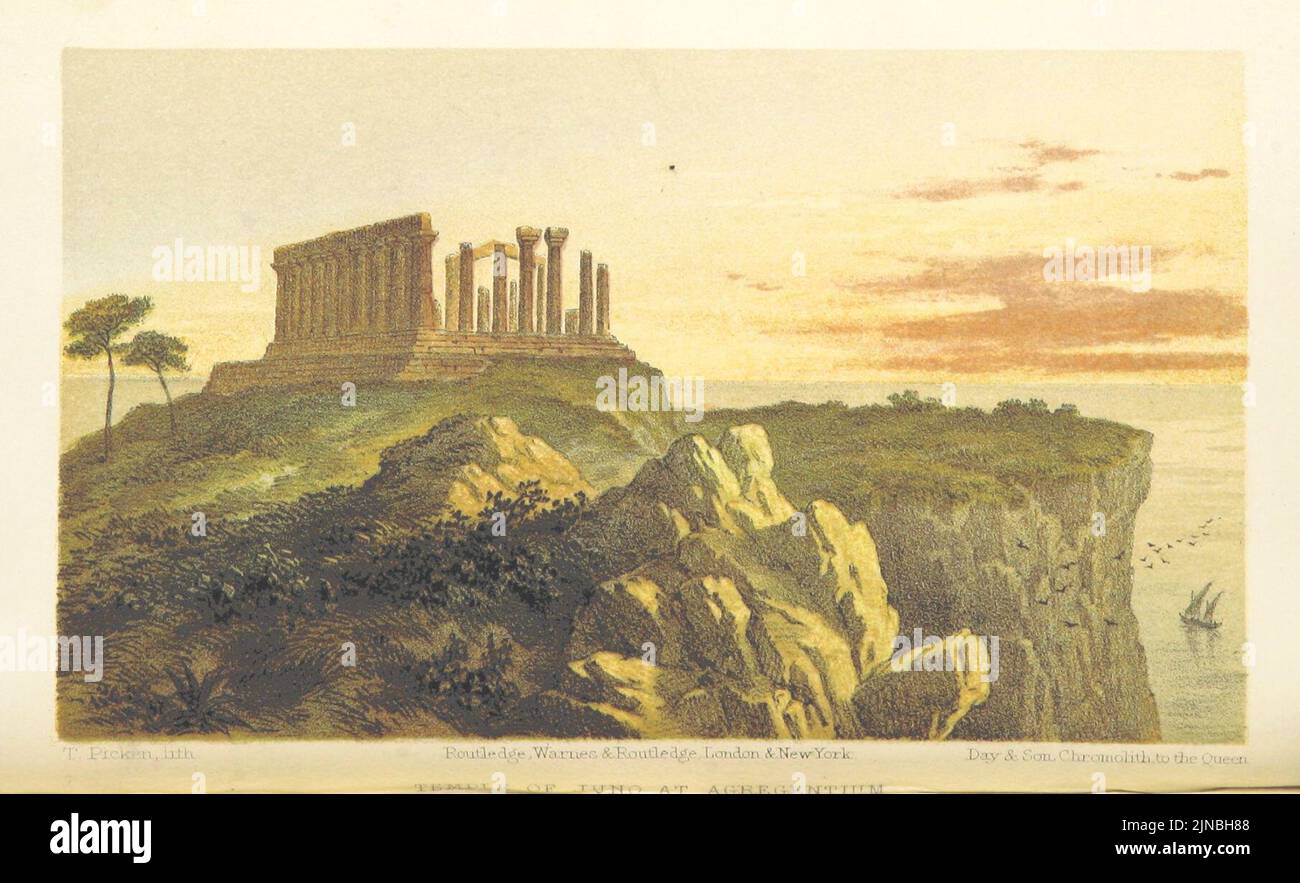 Temple of Hera Lacinia, Agrigentum, 1859 Stock Photo - Alamy