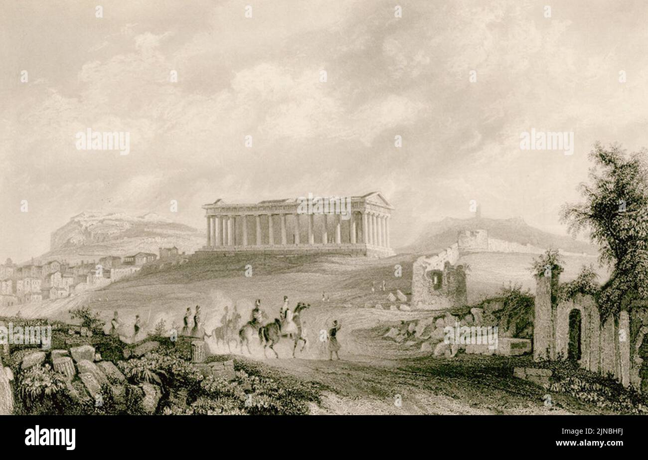 Temple of Theseus, Athens - Greece - Wright George Newenham - 1842 ...