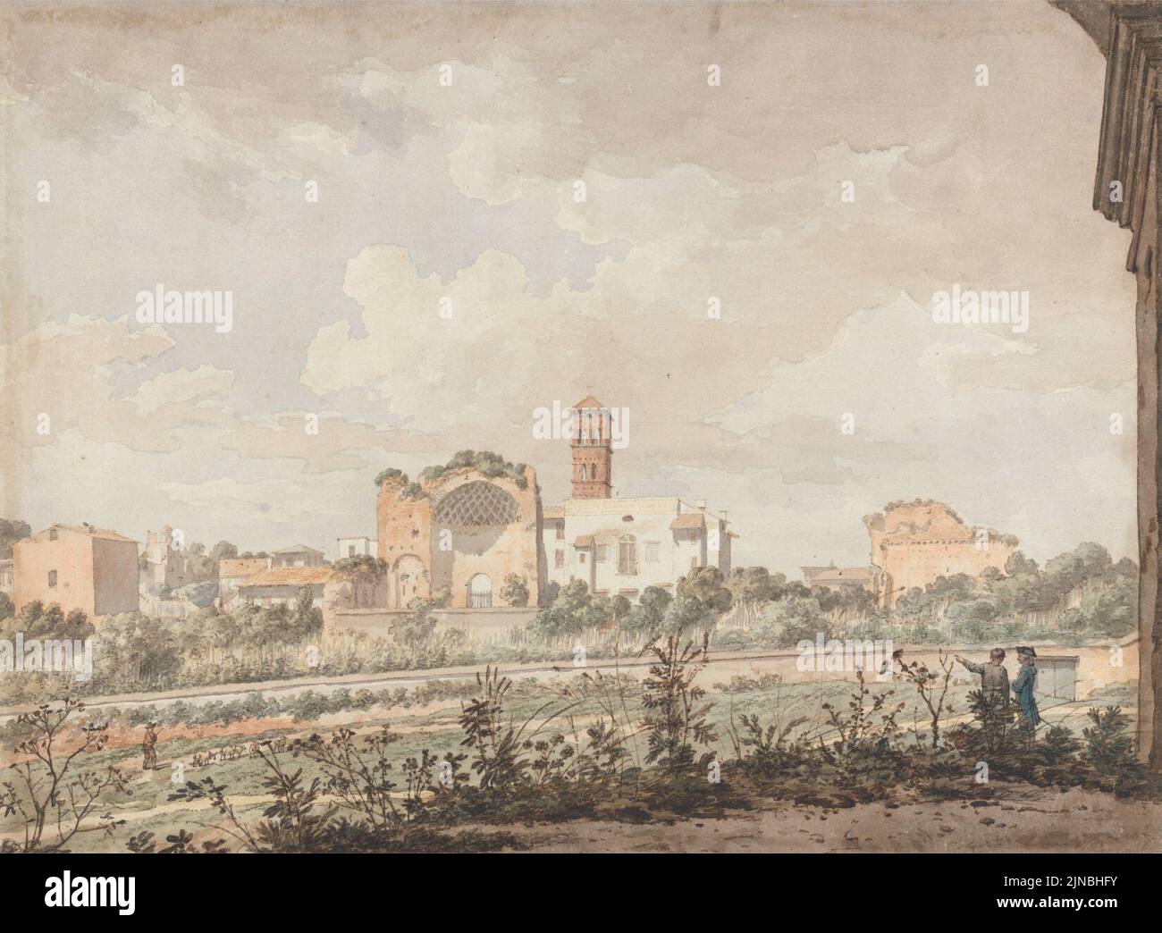 Temple of Venus and Rome from the Colosseum by William Pars Stock Photo ...