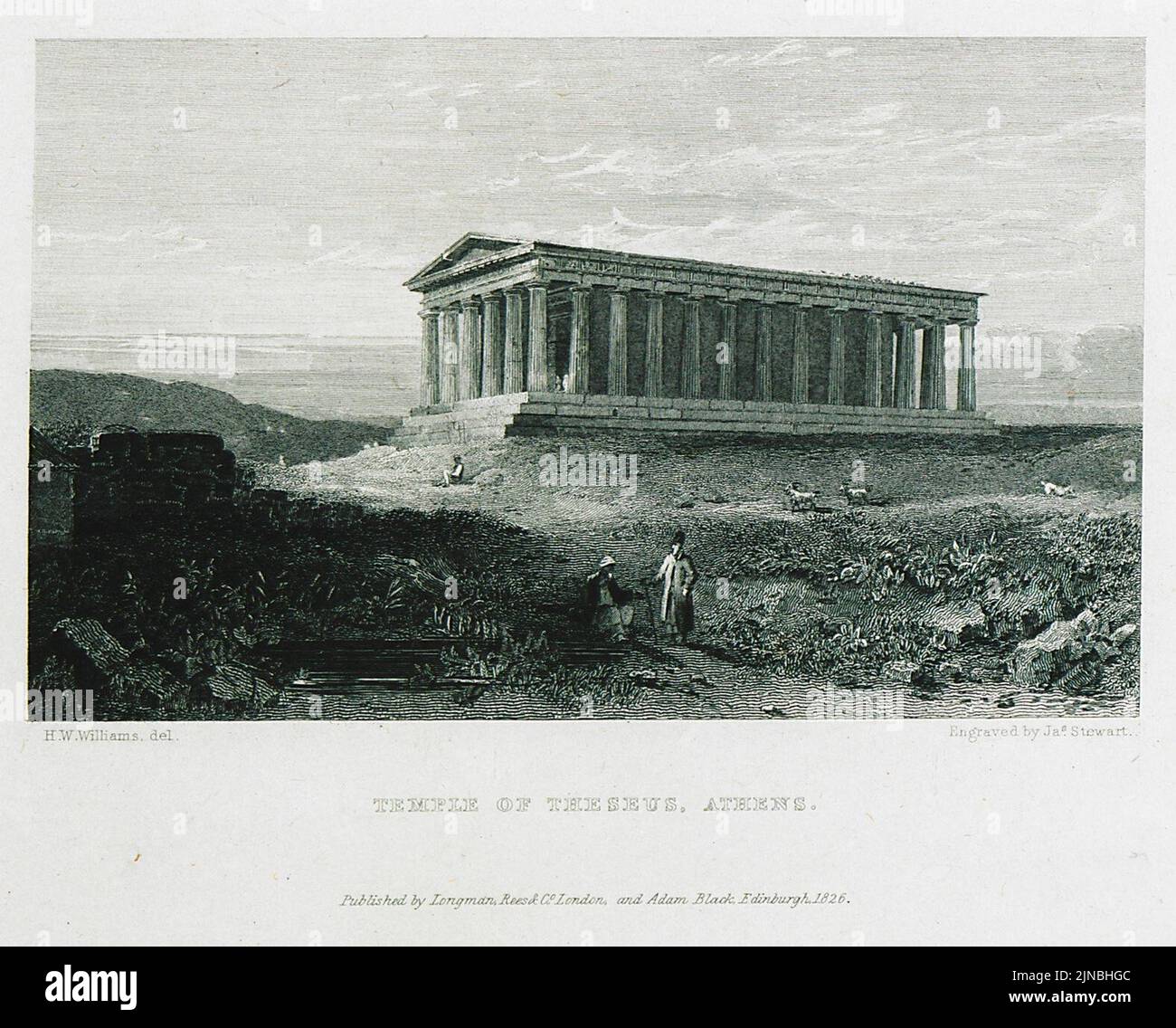 Temple of Theseus, Athens - Williams Hugh William - 1829 Stock Photo ...