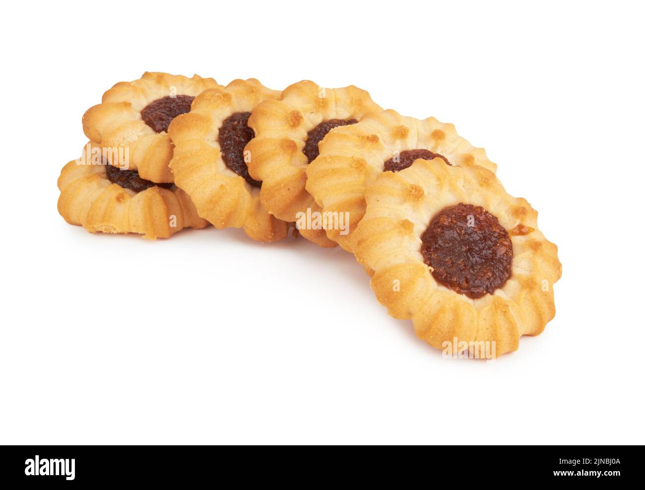 Jam ring biscuit isolated on white background Stock Photo - Alamy