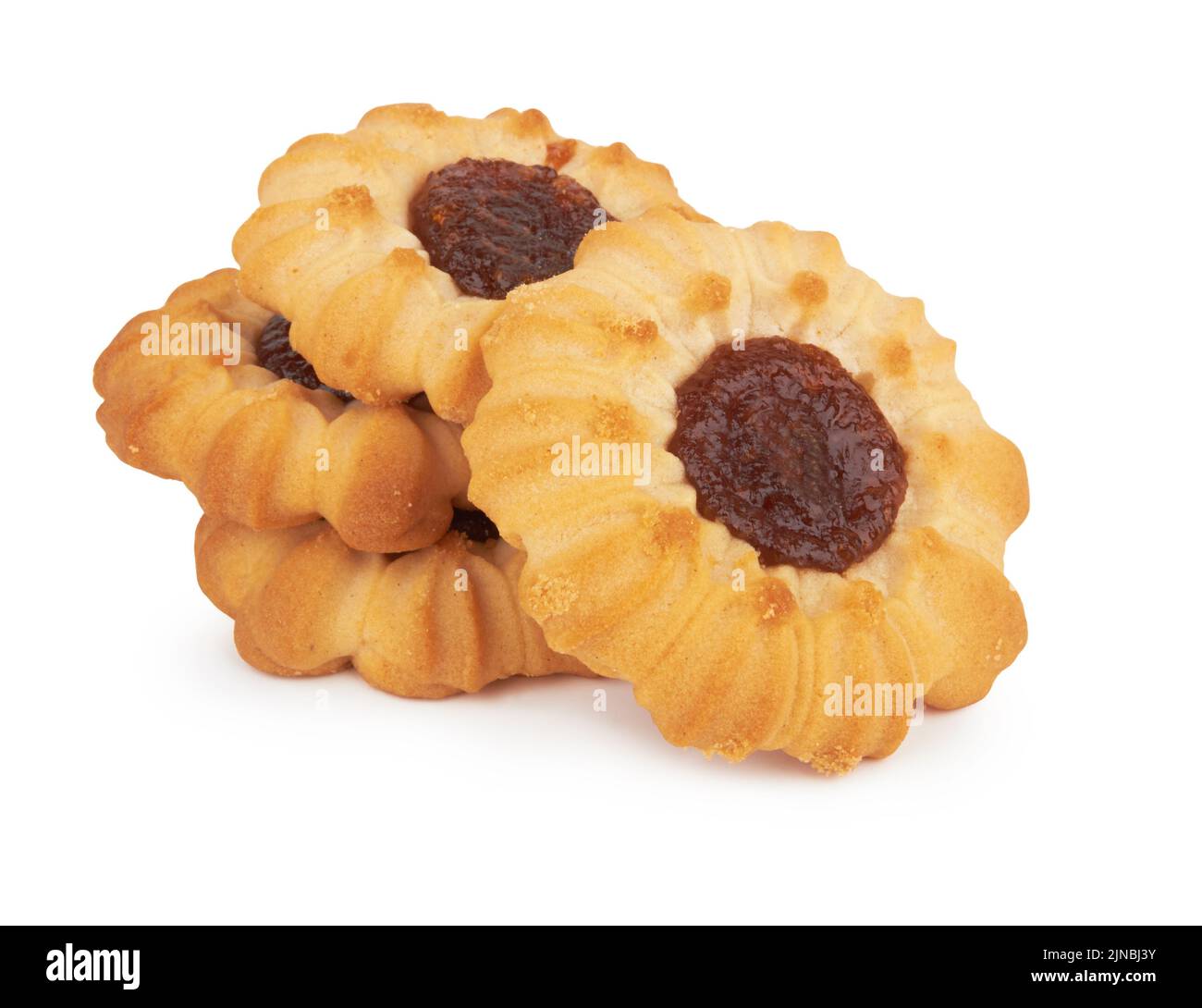 Jam ring biscuit isolated on white background Stock Photo - Alamy