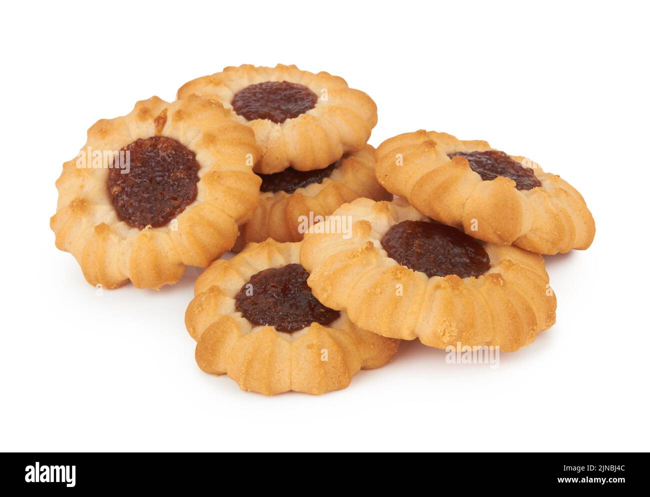 Jam ring biscuit isolated on white background Stock Photo - Alamy