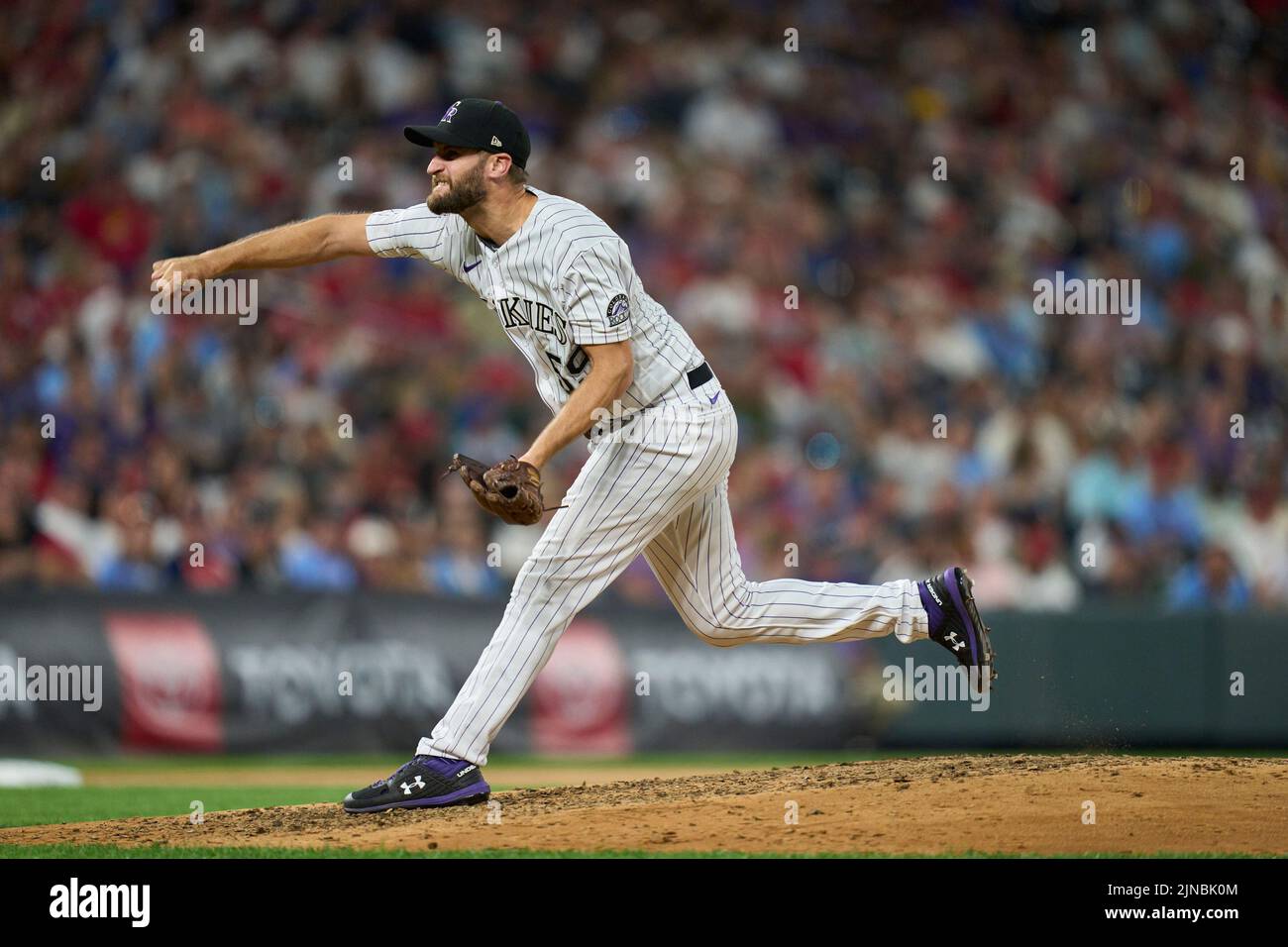 August 9 2022: Colorado pitcher Jake Bird (59) throws a pitch during ...