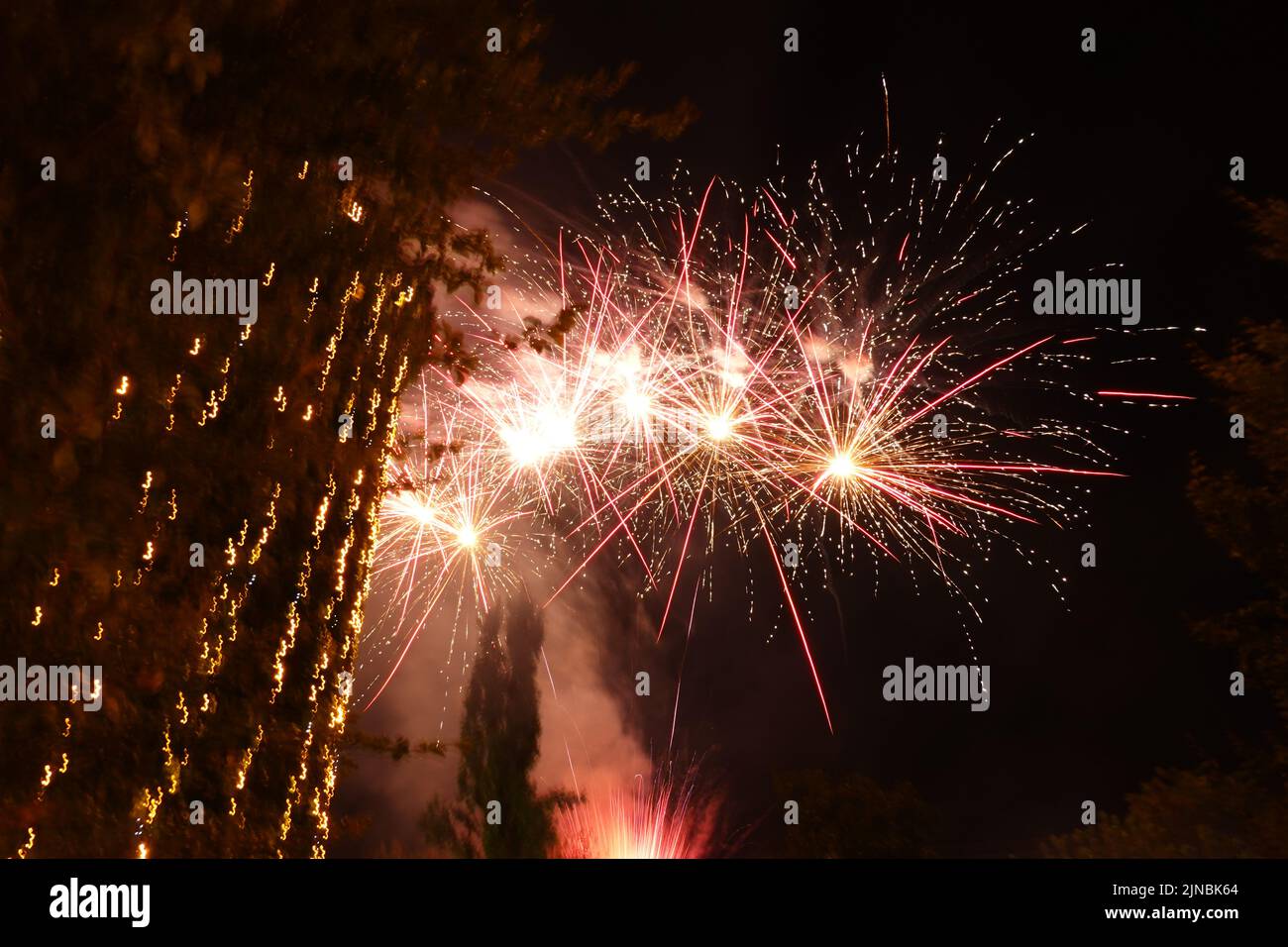 Flowers and fireworks Stock Photo - Alamy