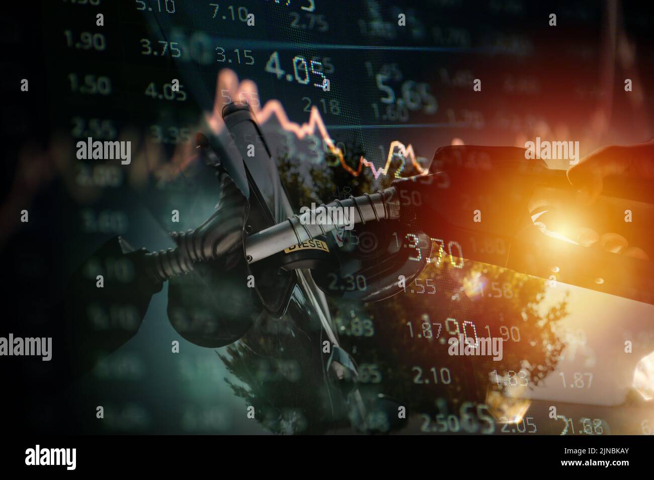 Graph with increasing of the fuel price Stock Photo - Alamy