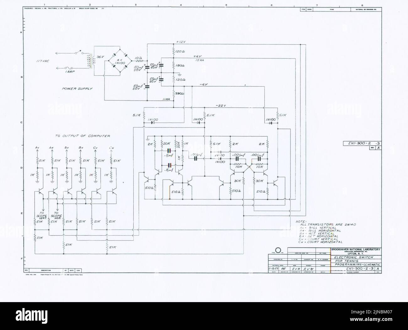 Tennis For Two Schematic 2 Stock Photo - Alamy