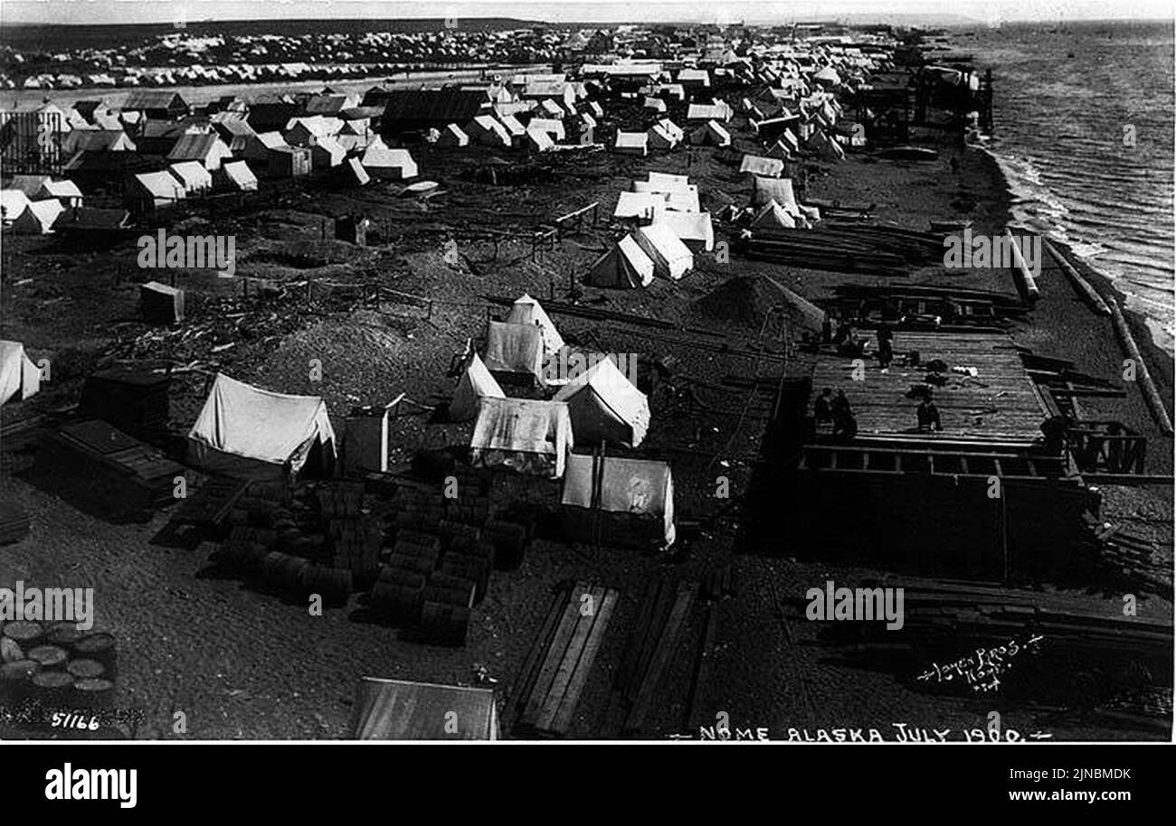Tent city on the beach at Nome, Alaska Stock Photo - Alamy