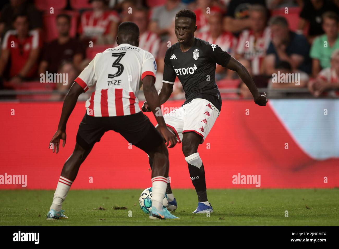 EINDHOVEN - (lr), Jordan Teze of PSV, Krepin Diatta of AS Monaco during ...