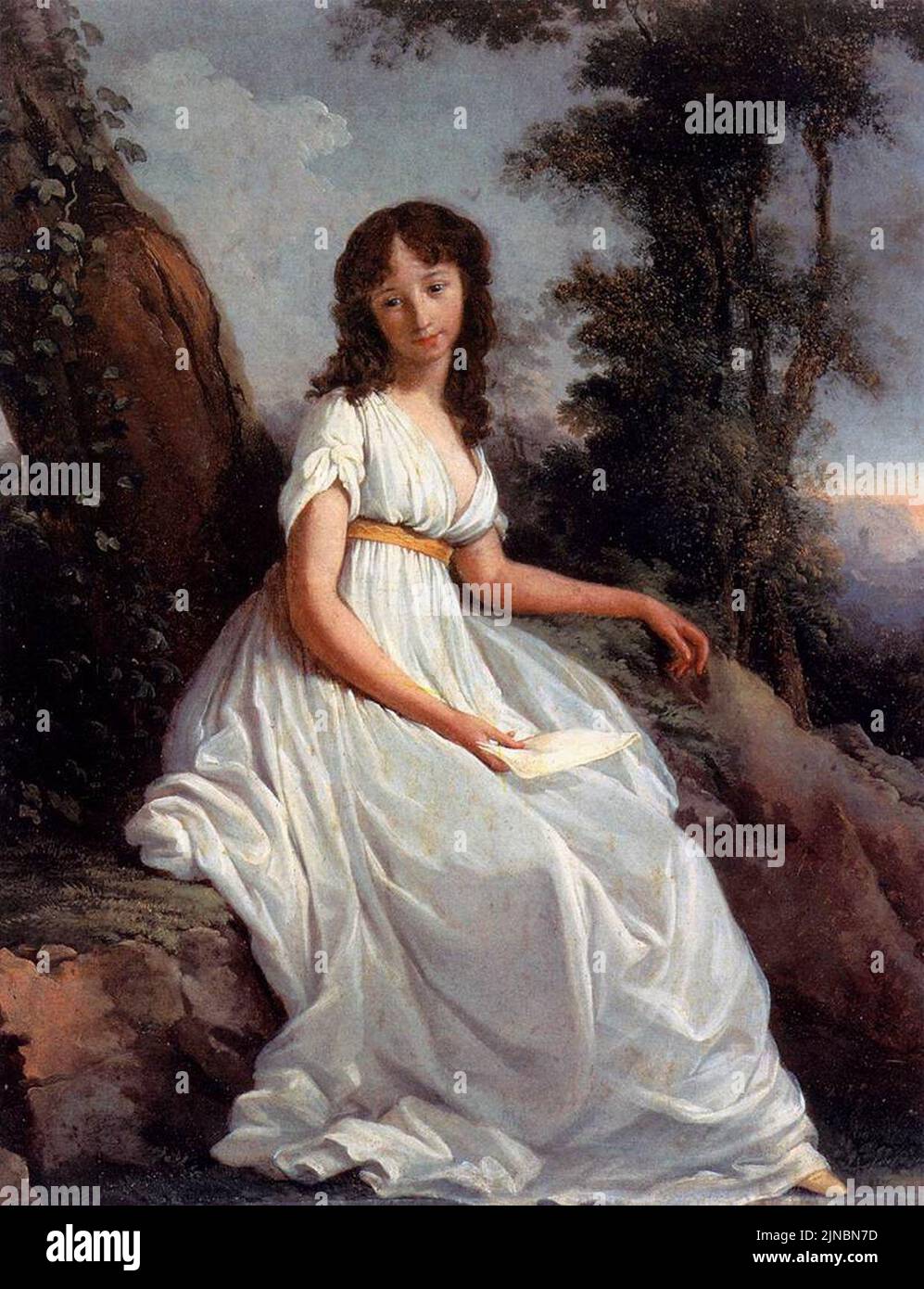 Teodoro Matteini Girl With Letter Stock Photo Alamy