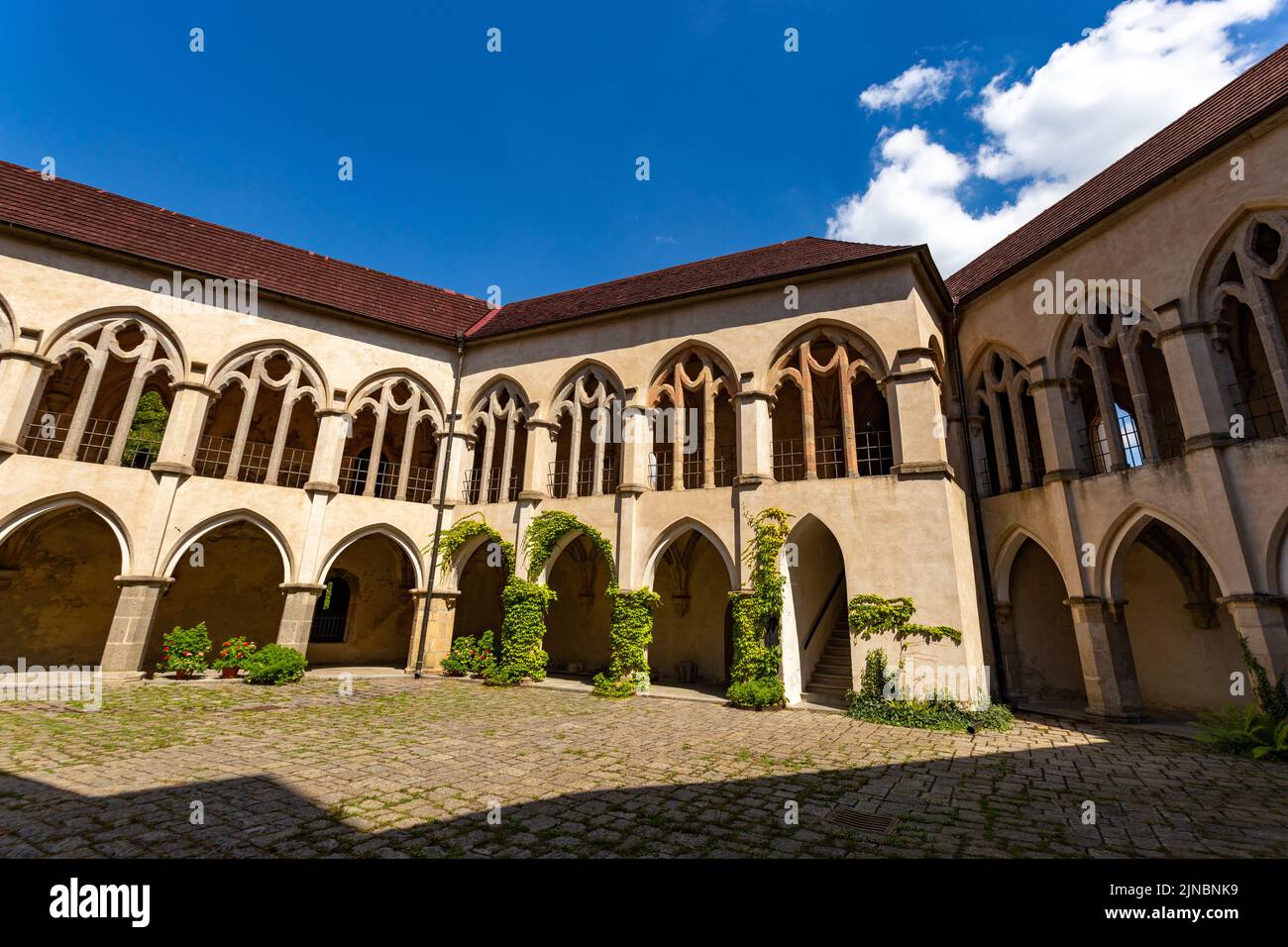 ZVIKOV, CZECH REPUBLIC, 9 AUGUST 2022: Courtyard of Zvikov Castle Stock ...