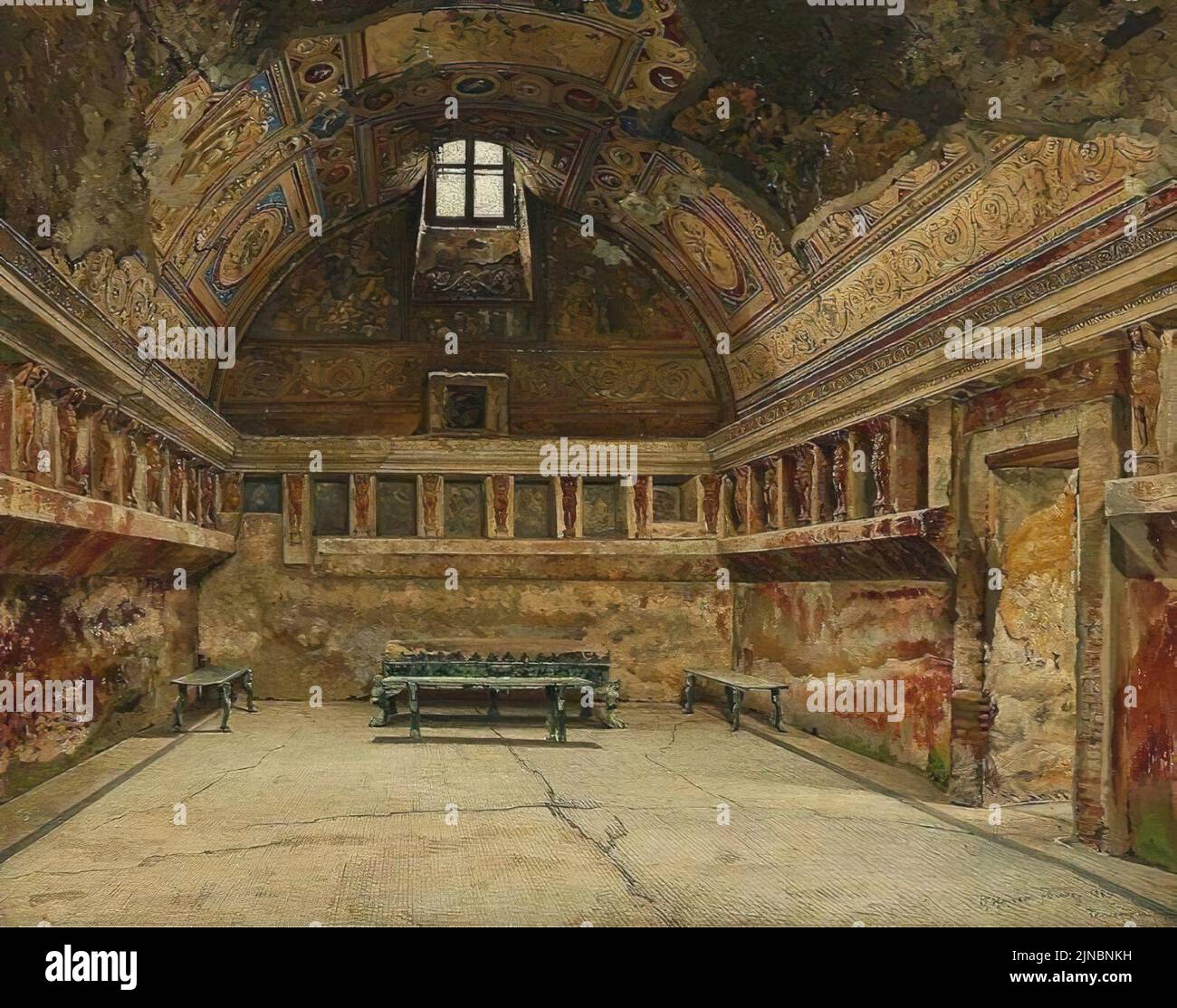 Tepidarium at the Forum baths in Pompeii by Hansen, Joseph Theodor ...