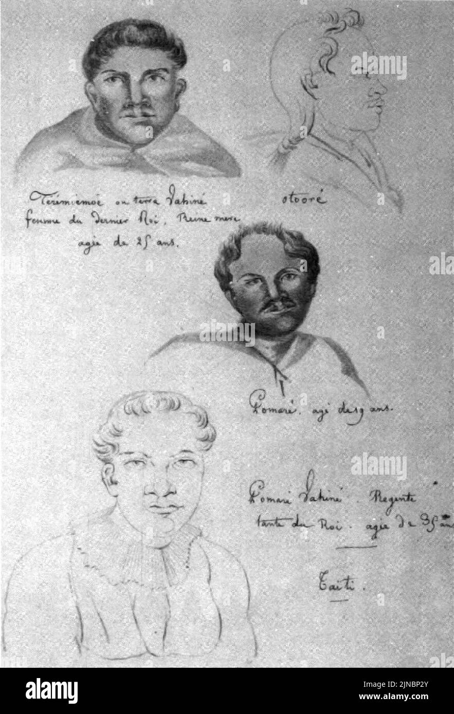 Teremoemoe (wife of Pomare II), Pomare (or Tapoa, spouse of Pomare IV ...