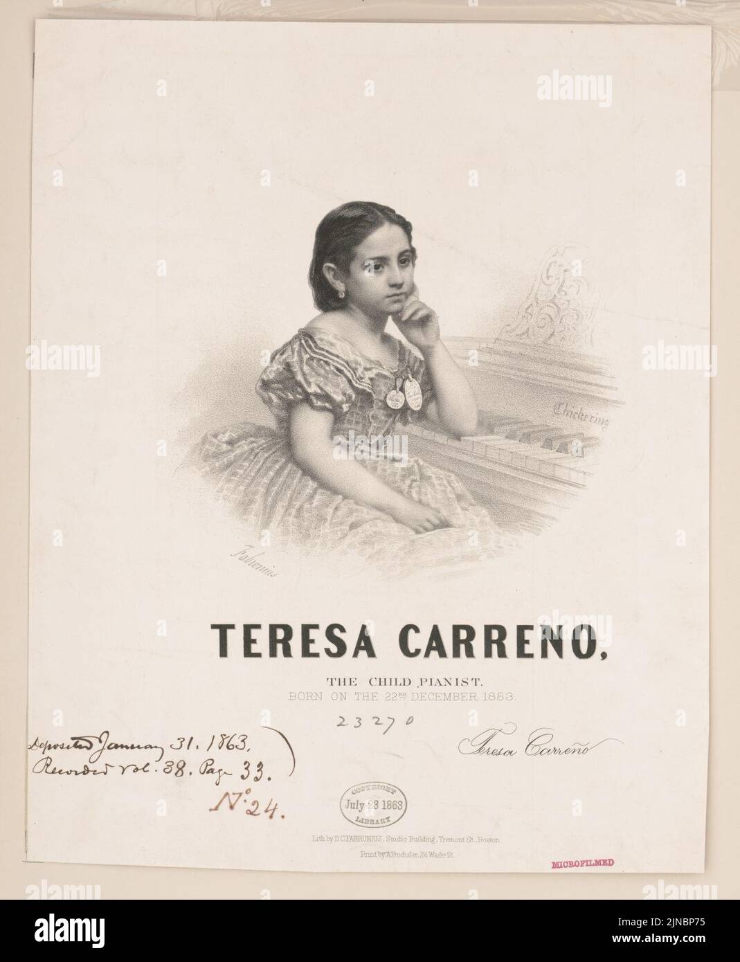 Teresa Carreno, the child pianist- Born on the 22nd December 1853 ...