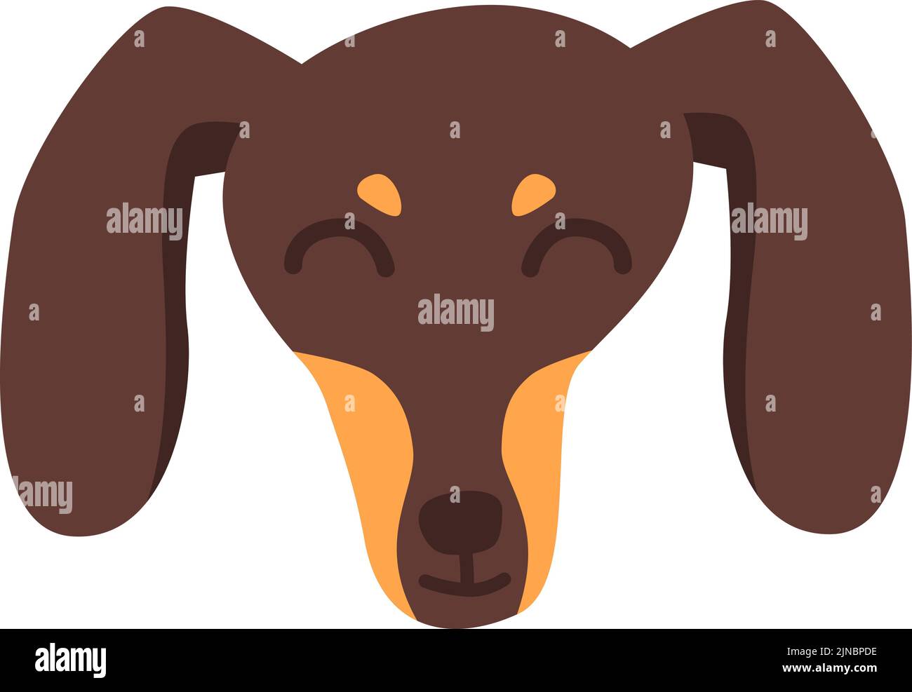 Cute dachshund dog face in flat cartoon style Stock Vector Image & Art ...