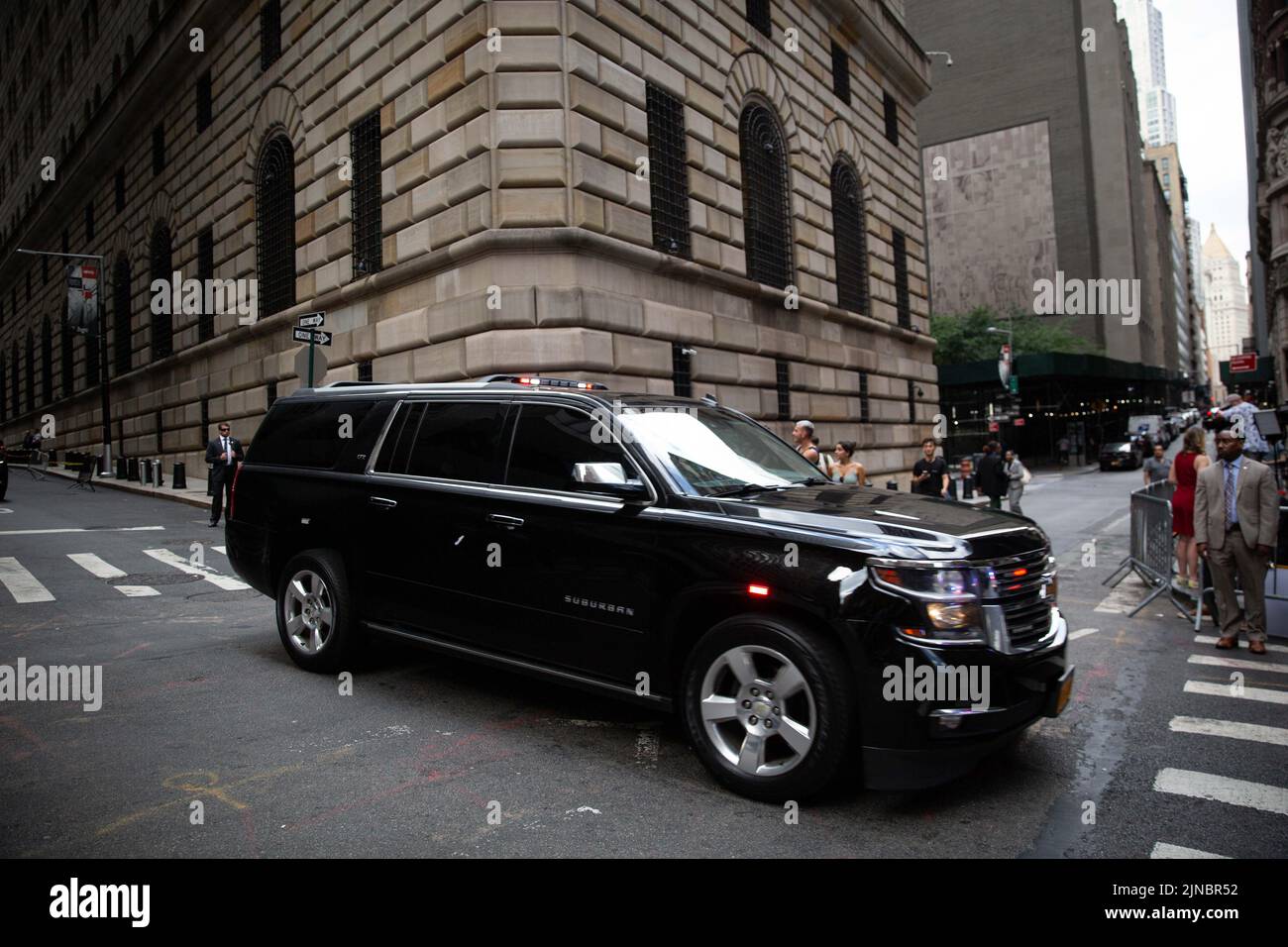 New York, United States. 10th Aug, 2022. SUV in Trump's motorcade ...