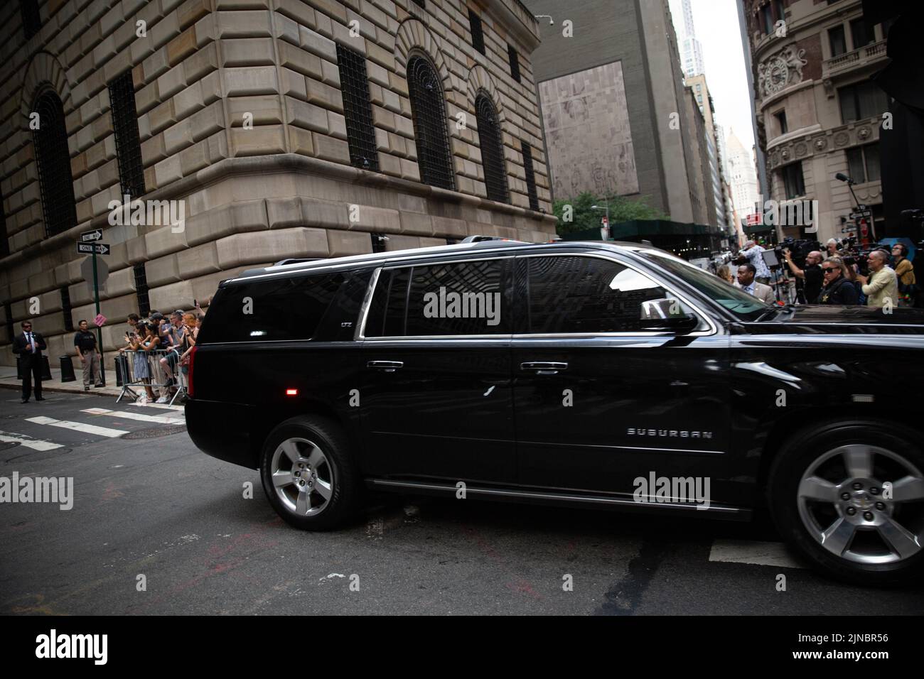 New York, United States. 10th Aug, 2022. Trump's vehicle in motorcade ...