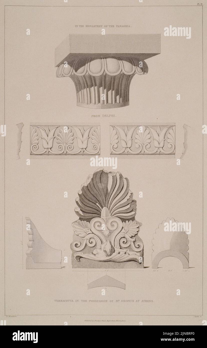 Terracotta antefixa, in the possession of Mr Gropius, at Athens, and ...