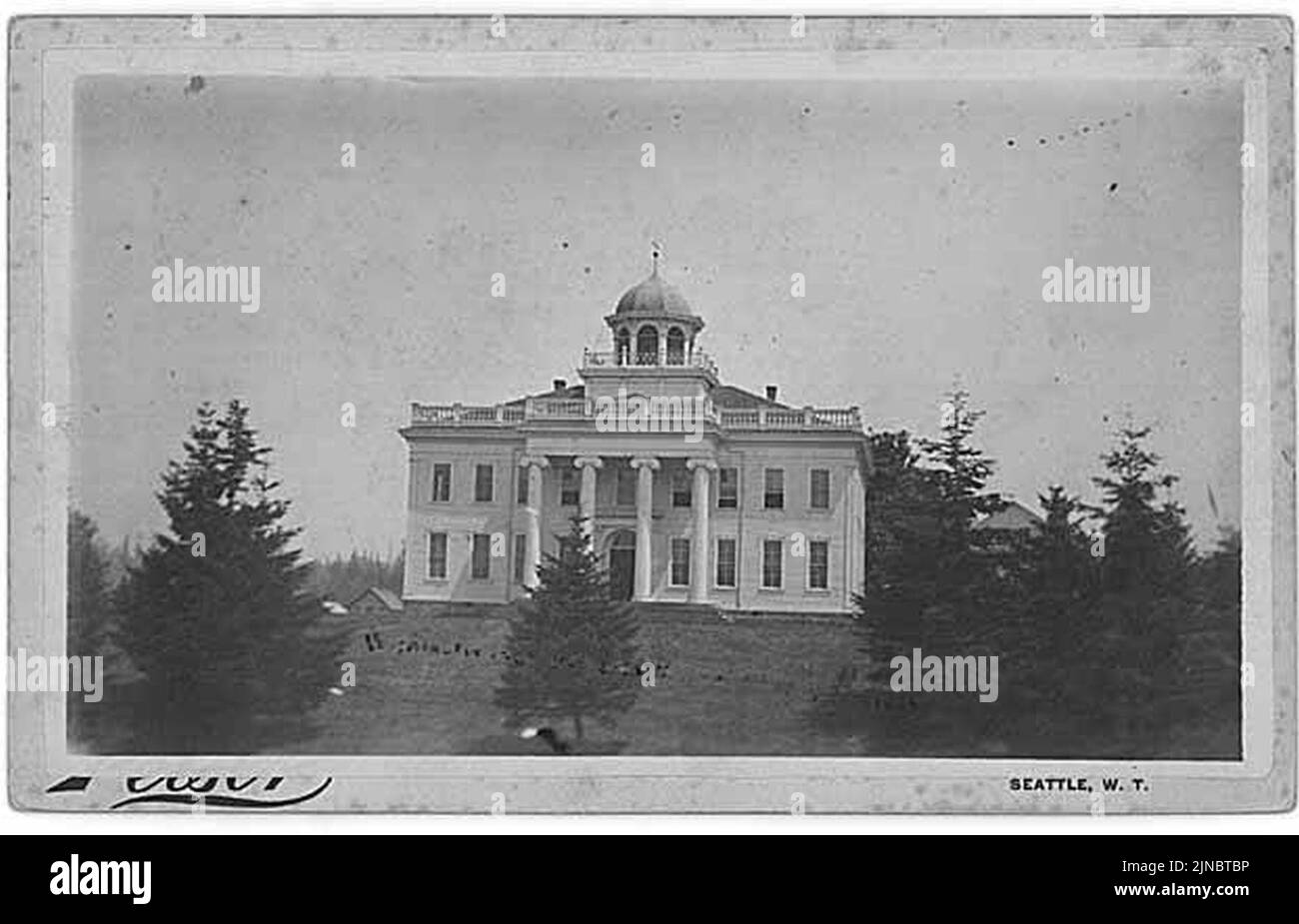 Territorial University main building exterior, Seattle, probably 1883 ...