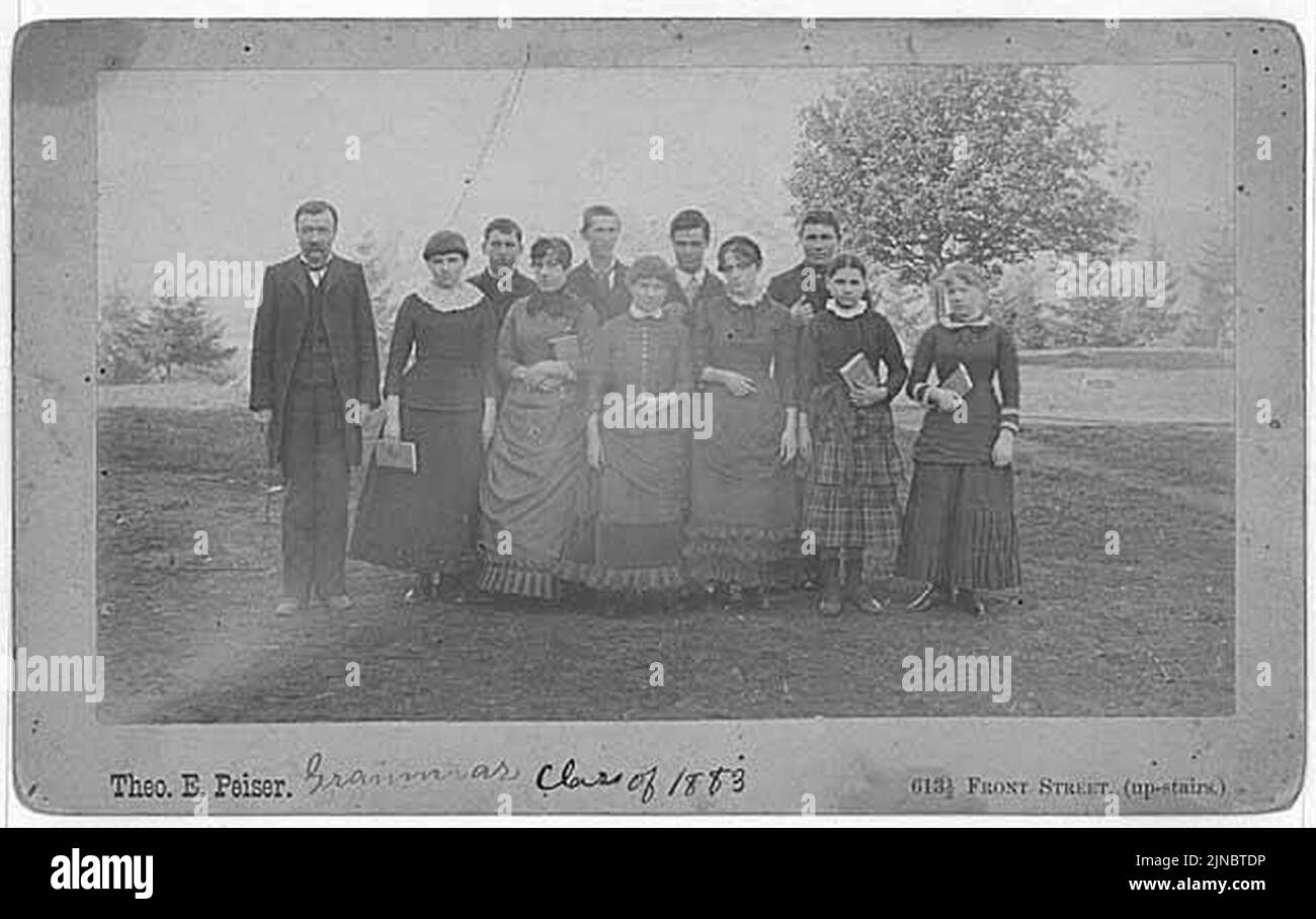 Territorial University grammar class group portrait, Seattle, 1883 ...